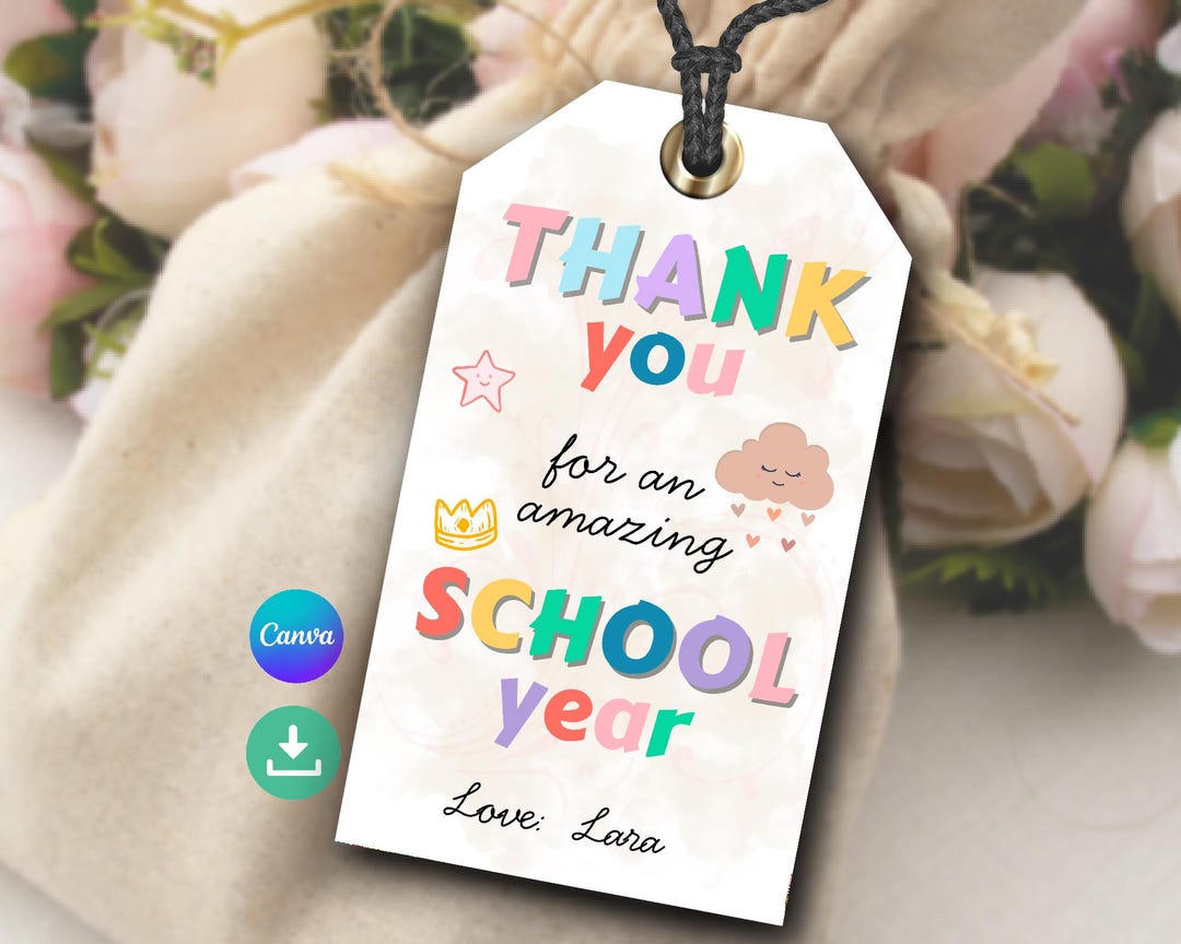 Editable Teacher Appreciation Week Gift Tags, Thank You Teacher Gift ...