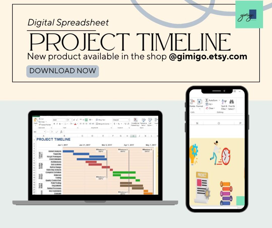 Project Timeline & Task Tracker | Gantt Chart To-do List for Project ...