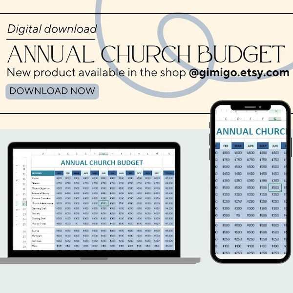 Excel Church Budget Template - Etsy