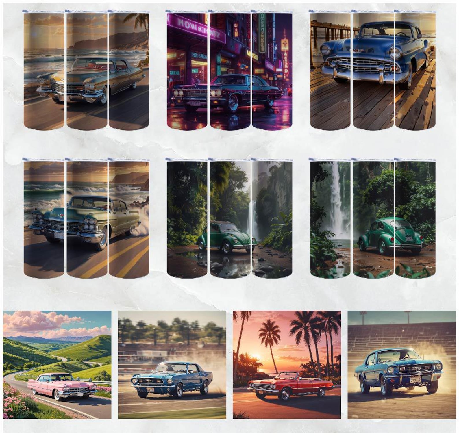 115 Classic Cars Bundle, Vintage Car Clipart, Classic Vehicles Clipart Bundle, Retro Car ...