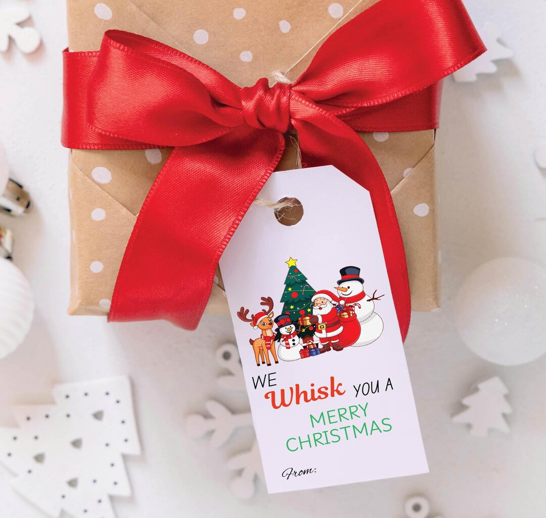 We Whisk You A Merry Christmas Tag, Christmas Favor Tags, Christmas ...