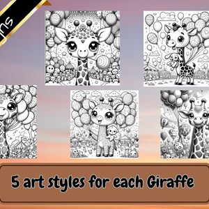 Charming Coloring Book of of a Cute Giraffe at an Enchanting Safari ...