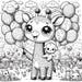 Charming Coloring Book of of a Cute Giraffe at an Enchanting Safari ...