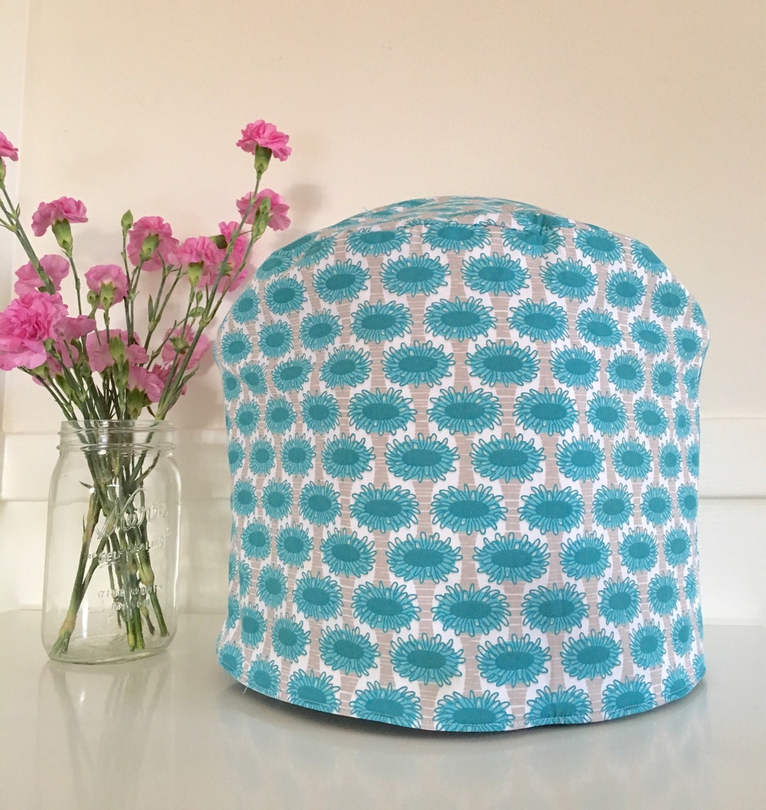 Instant Pot Cover Reversible Aqua Blue Floral and Gingham - Etsy