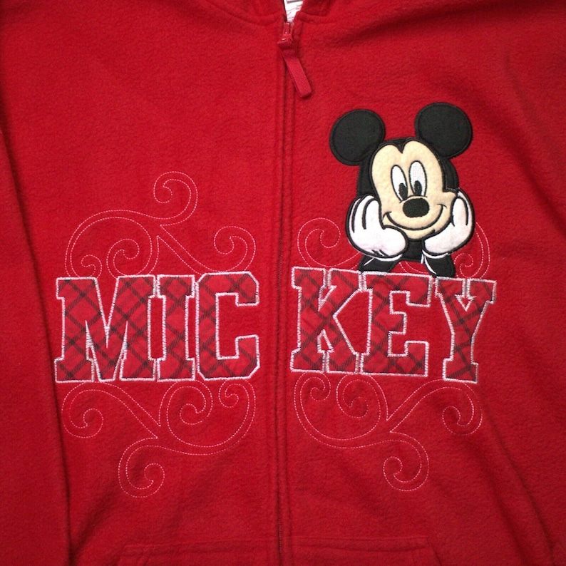Vintage Red Disney X Mickey Mouse Zip up Hoodie Sweatshirt Jacket ...