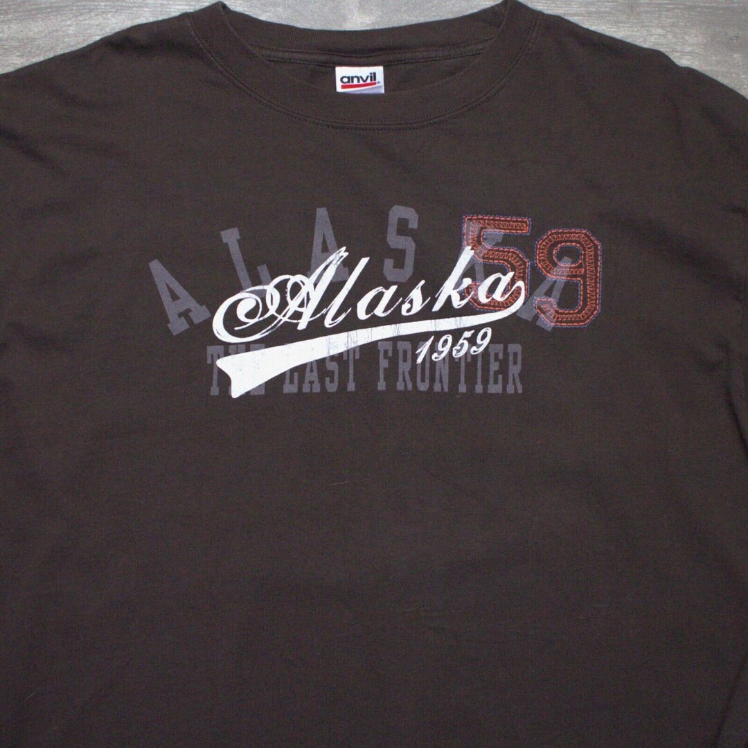 Vintage Anvil Alaska Long Sleeve Brown Shirt Embroidered Size XL - Etsy