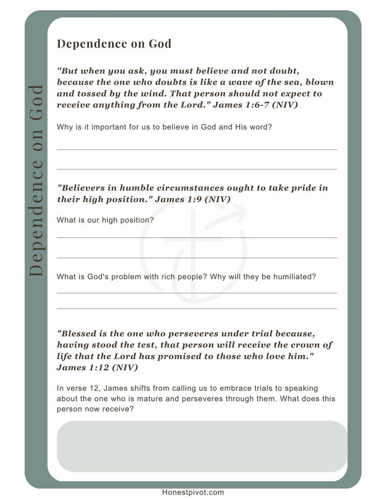 James 1 Bible Study Guide With Guided Bible Study Questions Printable ...