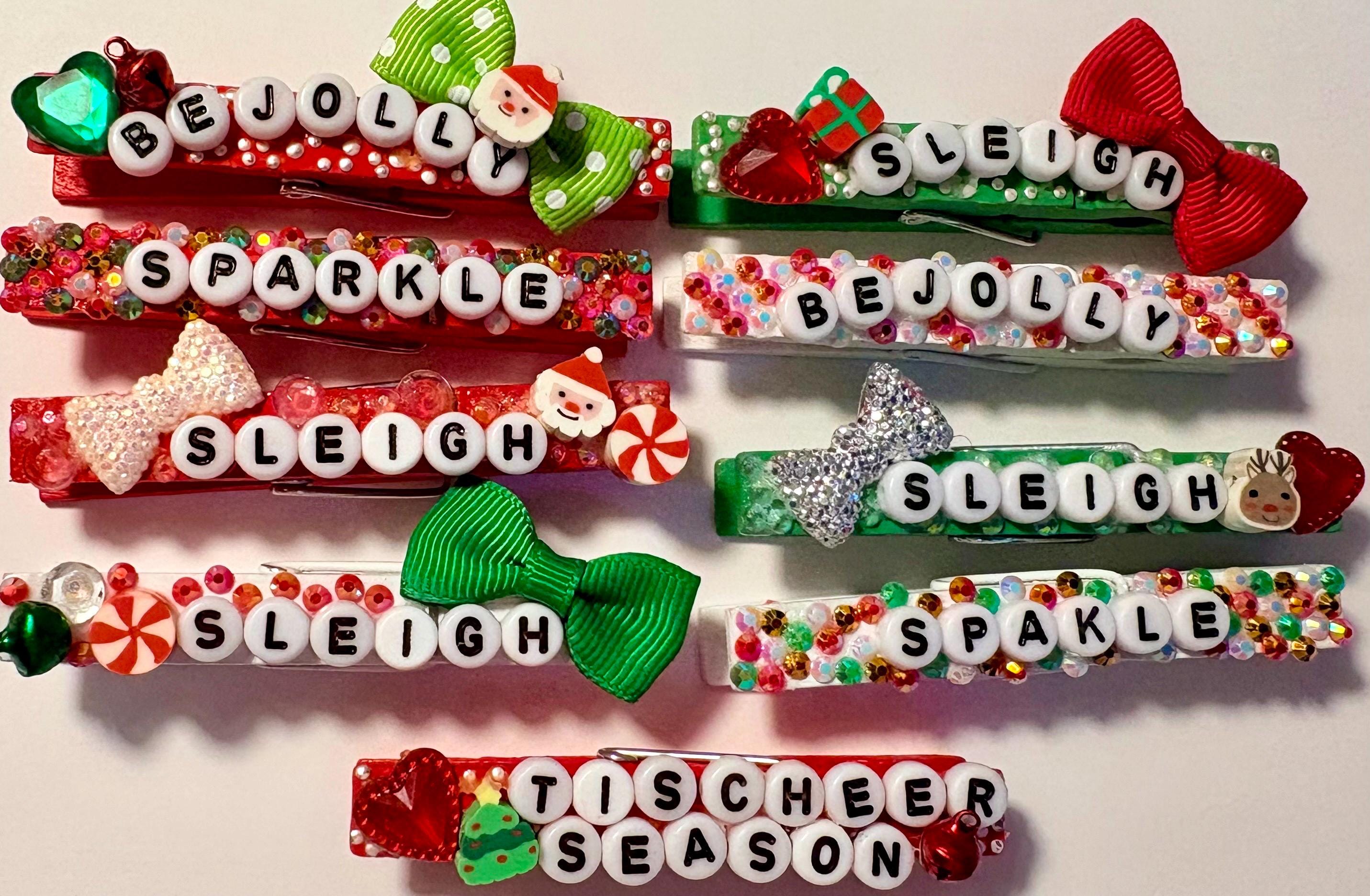 Bedazzled Christmas Pins- Set of 4 - Etsy