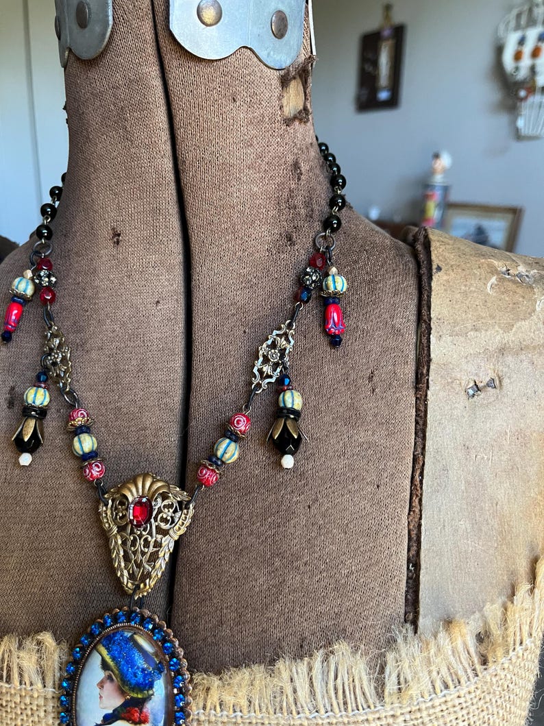 Fancy Lady in Hat Cameo Necklace: Vintage Fashion, Vintage Beads and ...