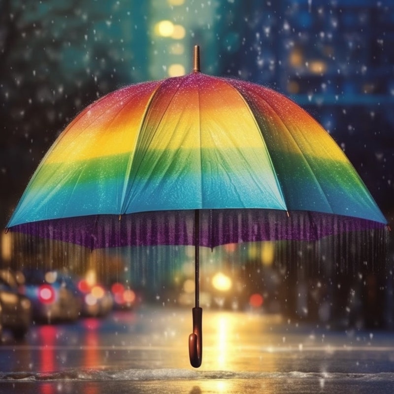Rainbow Umbrella - Etsy