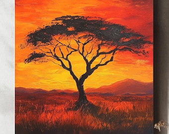 african sunset tree