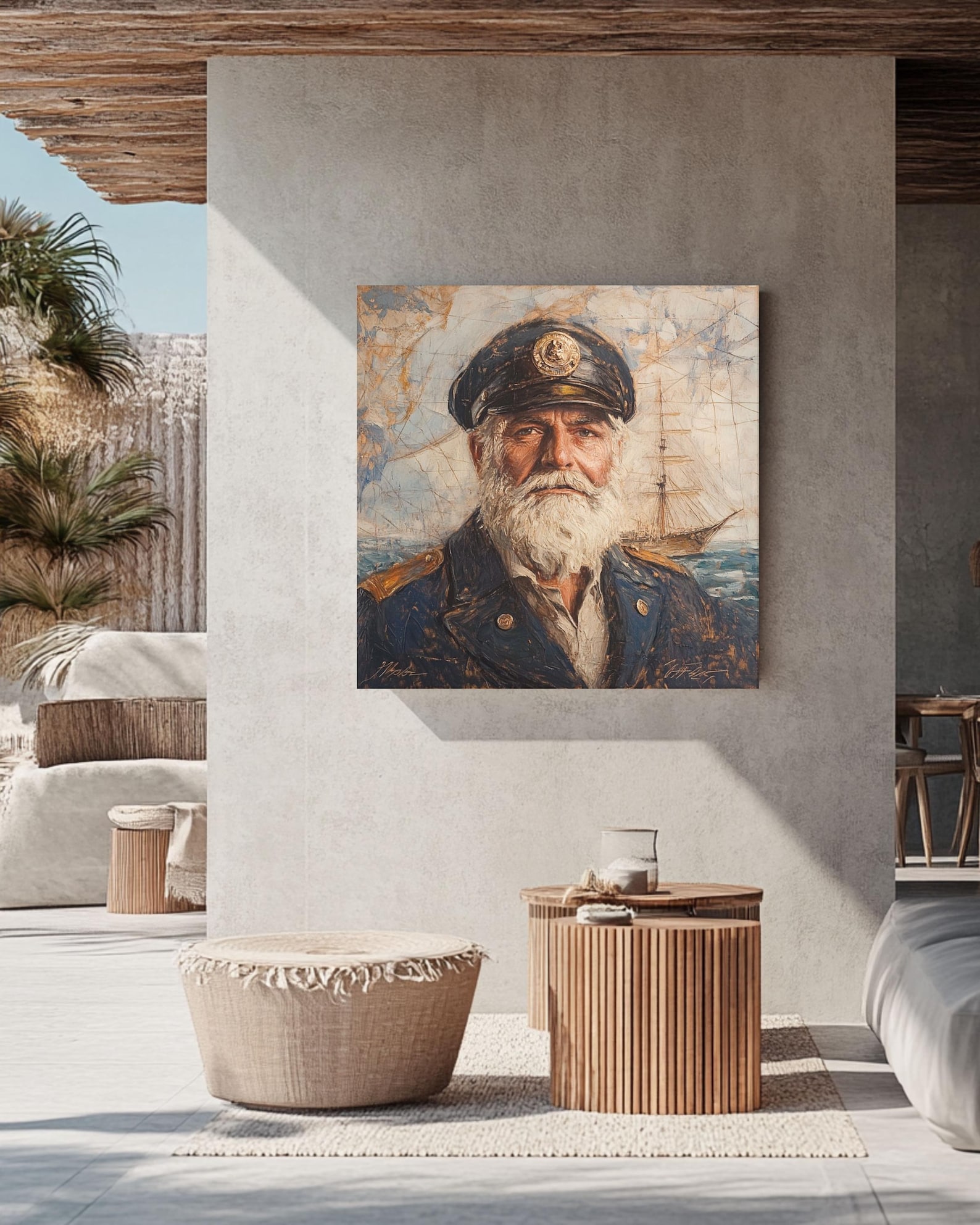 Vintage Sea Captain Portrait: Nautical Canvas Wall Art - Etsy