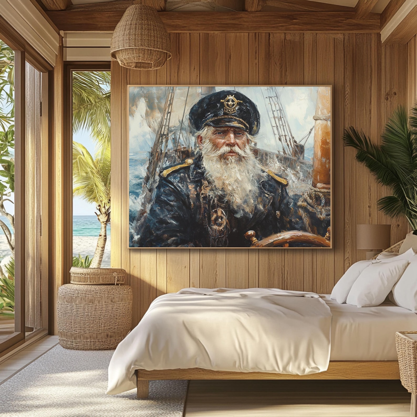 Oversized Nautical Ship Captain Canvas Art: Vintage Maritime Decor - Etsy