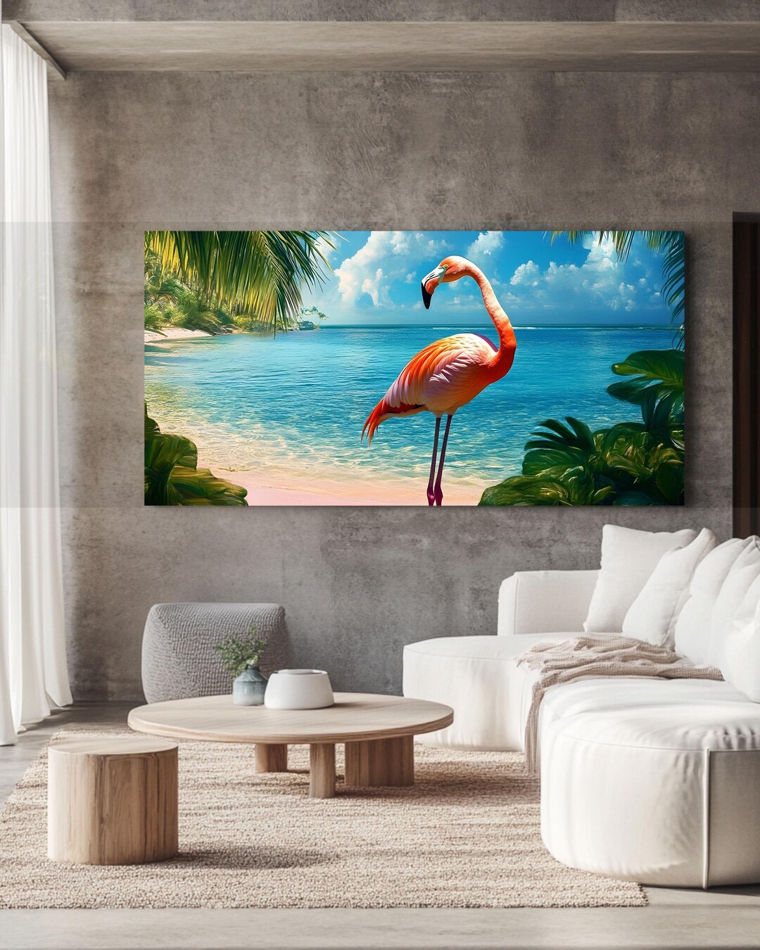 Flamingo Wall Art, Canvas or Poster, Pink Flamingo, Tropical Decor ...