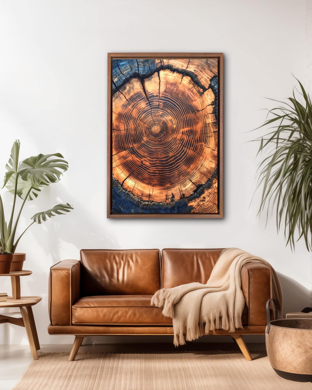Abstract Colorful Tree Ring Wall Decor, Modern Farmhouse Living Room ...