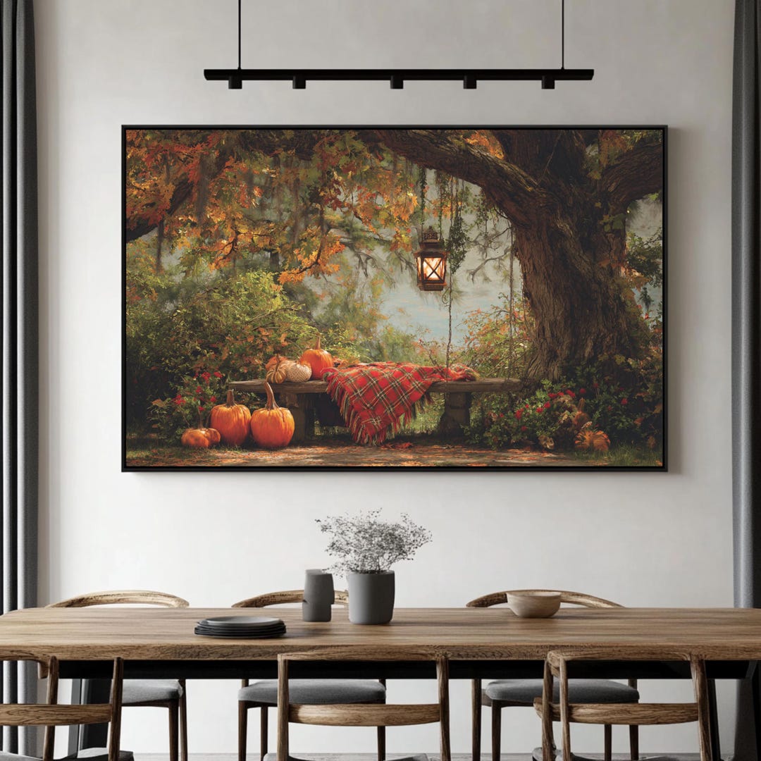 Monet Style Fall Landscape Oil Painting: Warm Autumn Canvas Art - Etsy