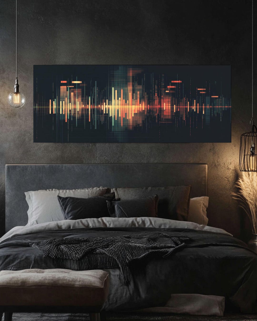 Market Candlestick Chart Abstract Art Print Canvas Painting for Traders ...