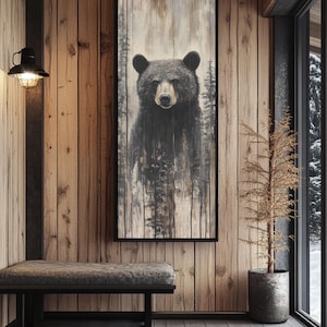 Grizzly Bear Canvas Print: Rustic Woodland Animal Wall Art - Etsy