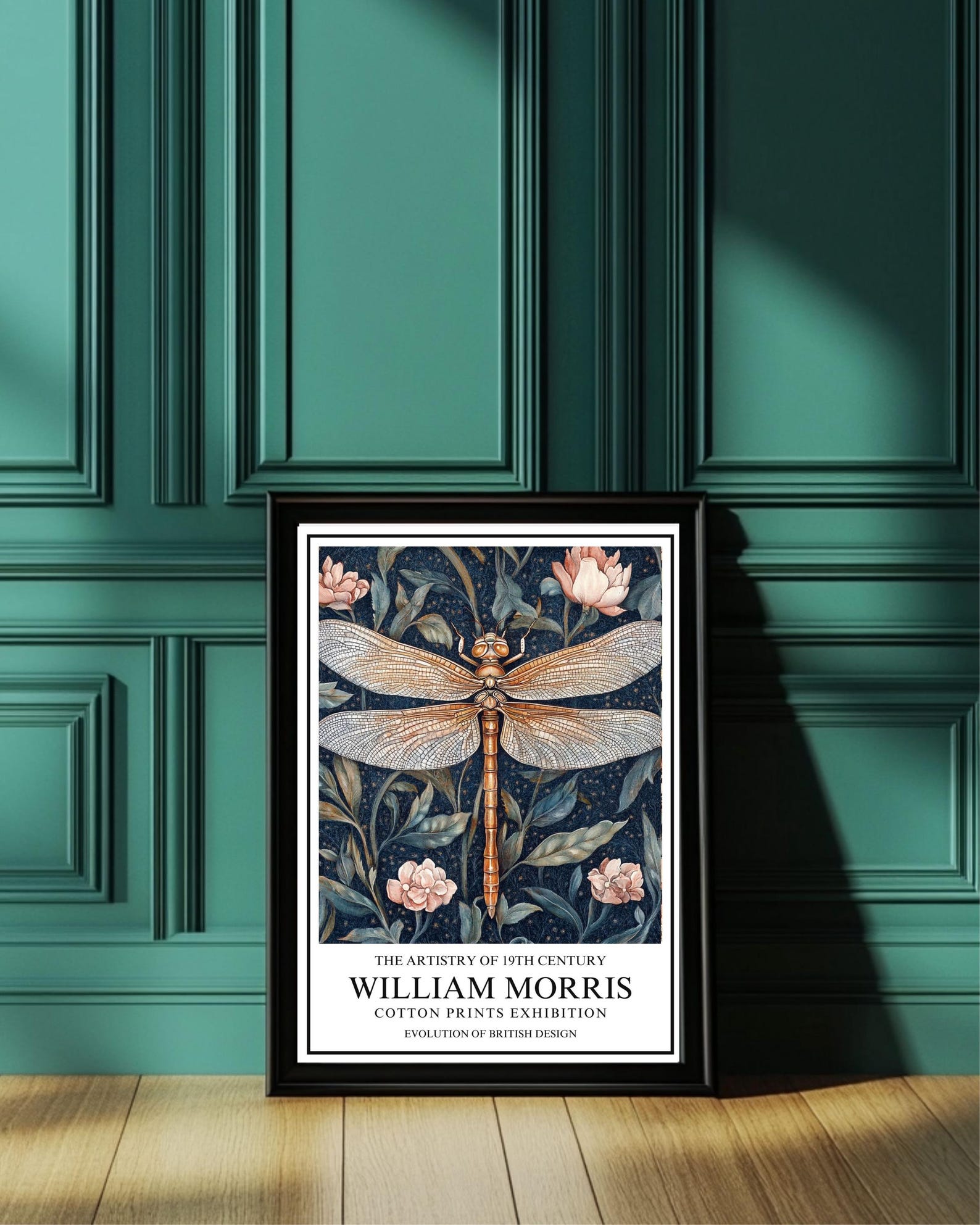 Dragonfly William Morris Art Print: Vintage Botanical Insect Poster - Etsy