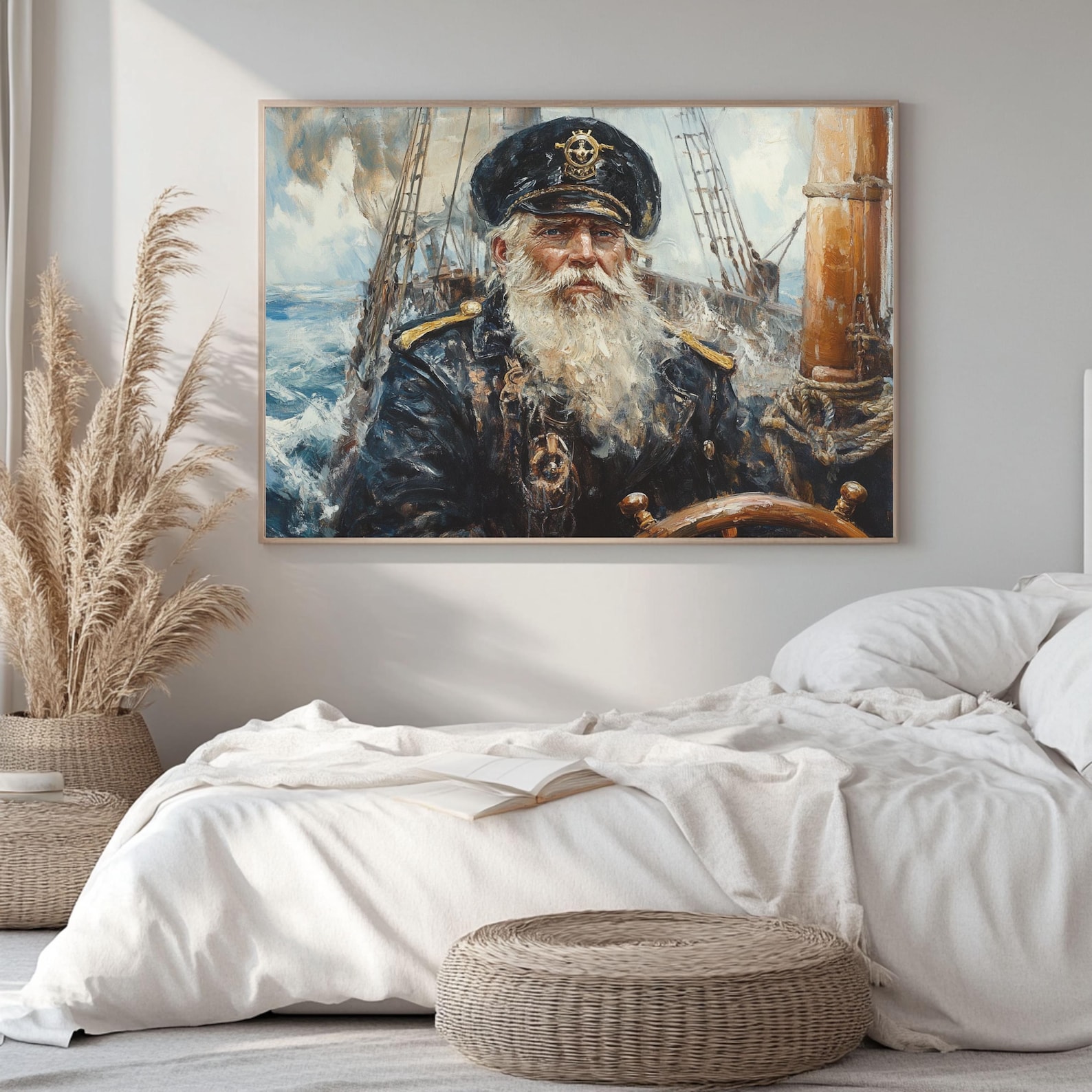 Oversized Nautical Ship Captain Canvas Art: Vintage Maritime Decor - Etsy