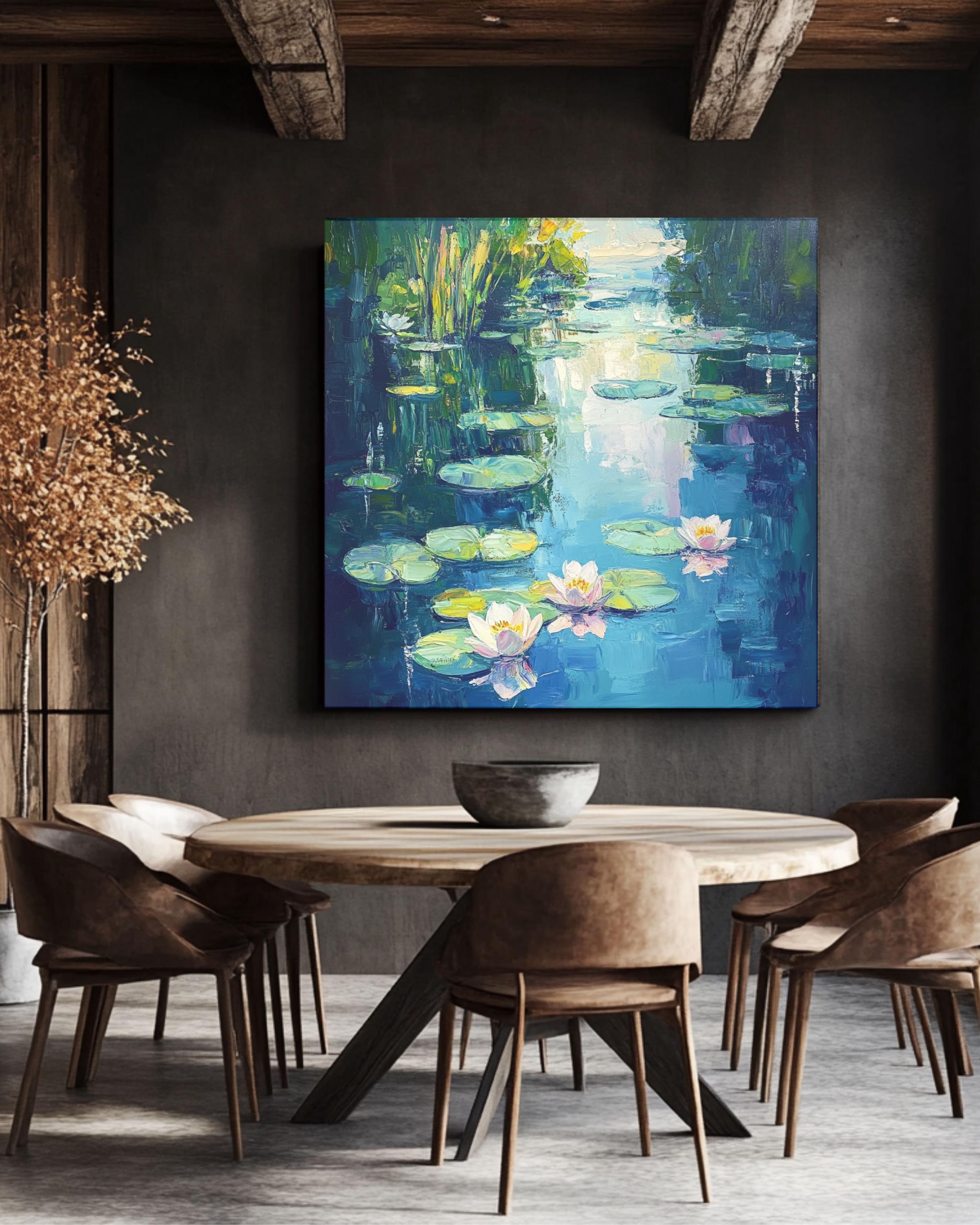 Claude Monet Water Lilies Canvas Print: Impressionist Pond Art - Etsy