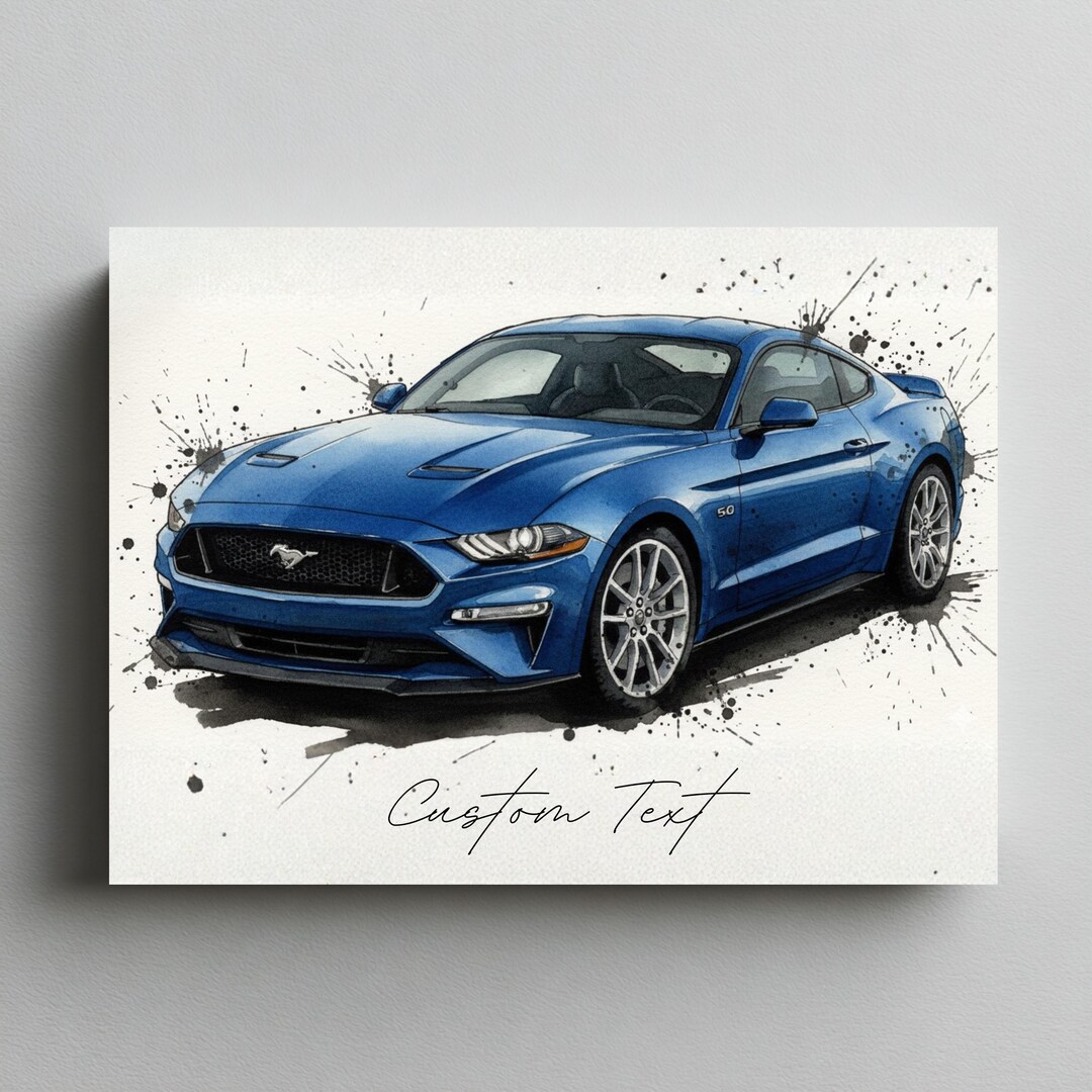 Custom Car Portrait From Photo, Watercolor Art Canvas Print ...