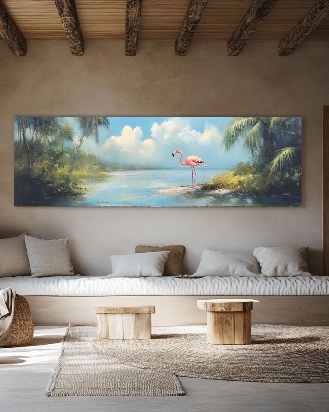 Pink Flamingo Art, Flamingo Wall Art, Canvas or Poster, Pink Flamingo ...