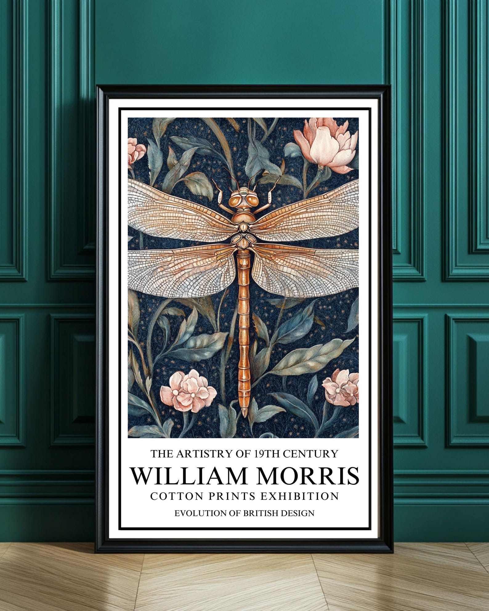 Dragonfly William Morris Art Print: Vintage Botanical Insect Poster - Etsy