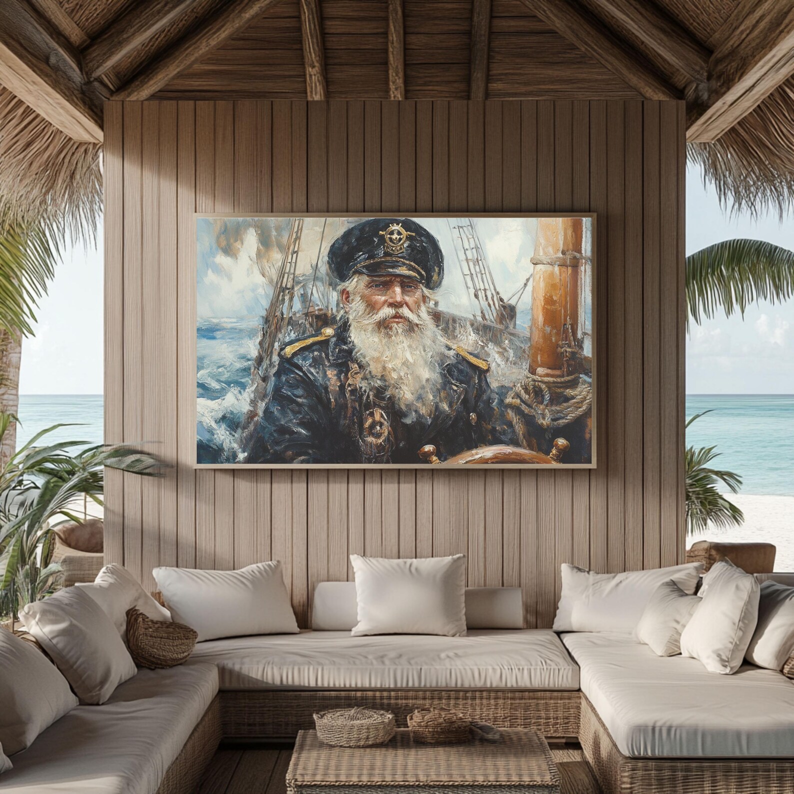 Oversized Nautical Ship Captain Canvas Art: Vintage Maritime Decor - Etsy