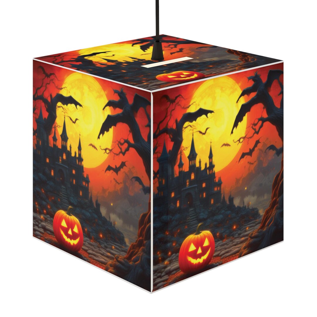 Halloween Cube Lamp, Spooky Light Fixture for Home Decor, Night Light ...