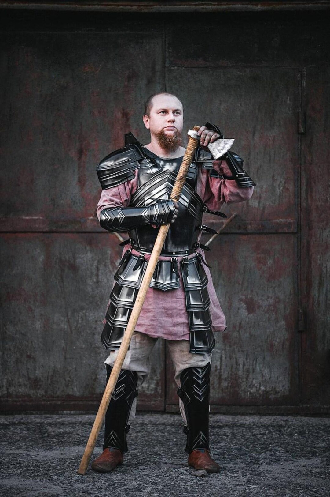 Dwarven Steel Armor Set – LARP Cuirass, Bracers, Greaves & Shoulders ...
