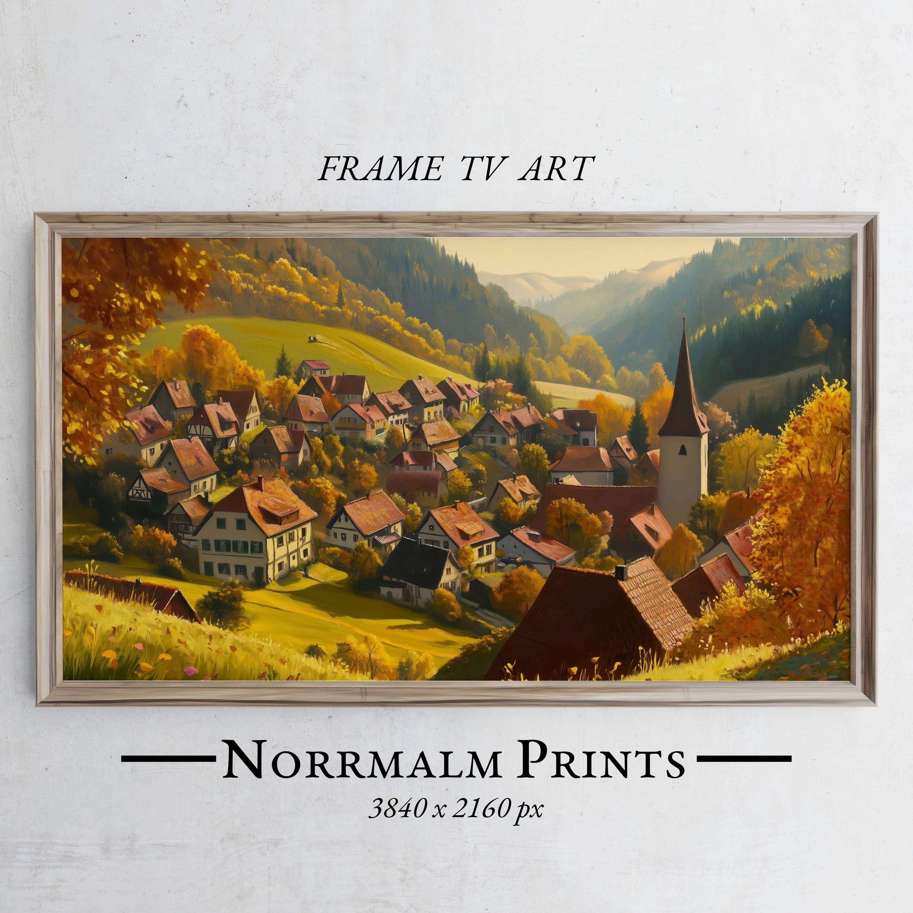 Fall Bavarian Village Frame TV Art: Mountain Landscape (digital ...