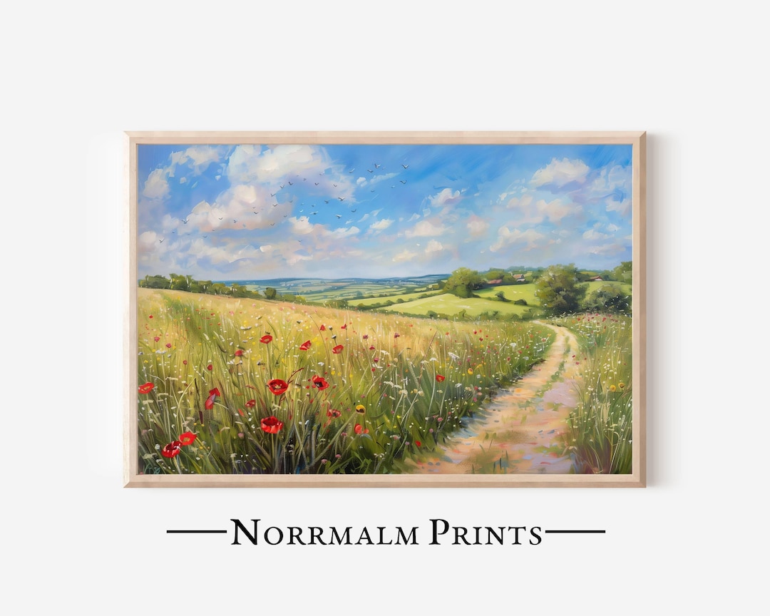 Printable Countryside Wall Art, Landscape Painting, Country Path Print ...