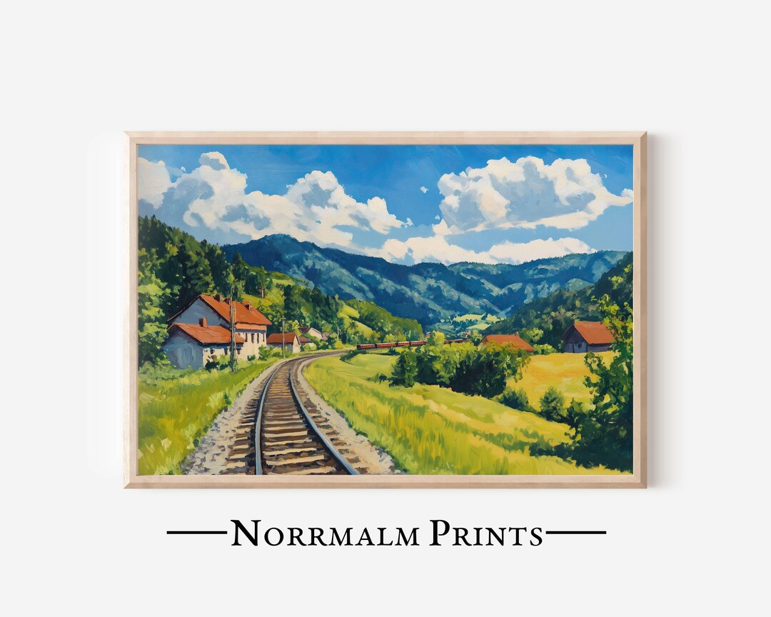 Printable Picturesque Rural Landscape Wall Art, Mountainous Slovak ...