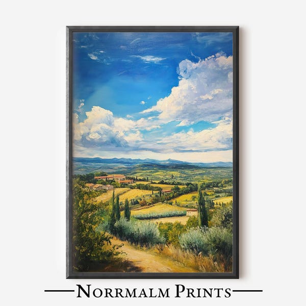 Printable Mountain Scenery Wall Art, Country Landscape Painting, Steam ...