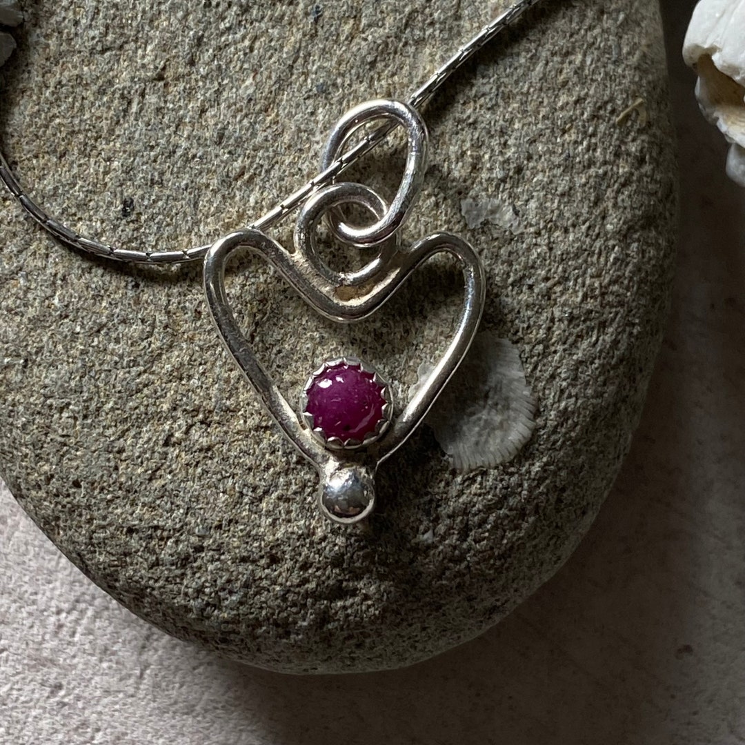My Itty Bitty Heart Dainty Ruby Charm - Etsy