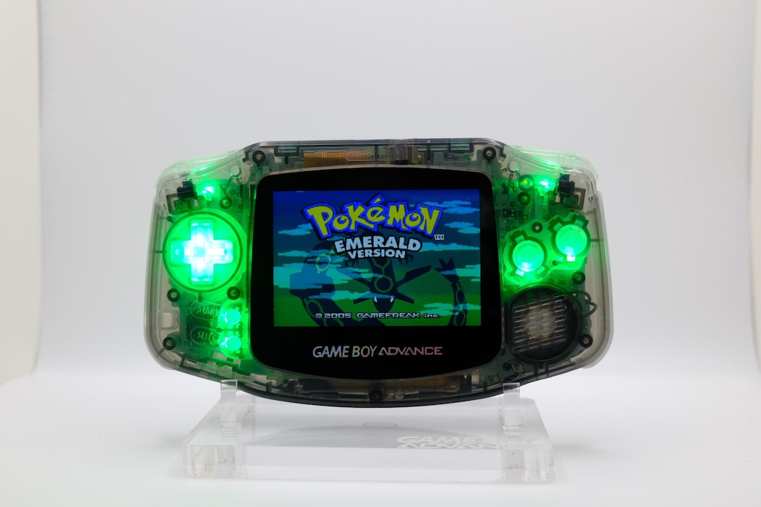 Black Crystal Clear Gameboy Advance GBA With IPS V3 Laminated Screen ...