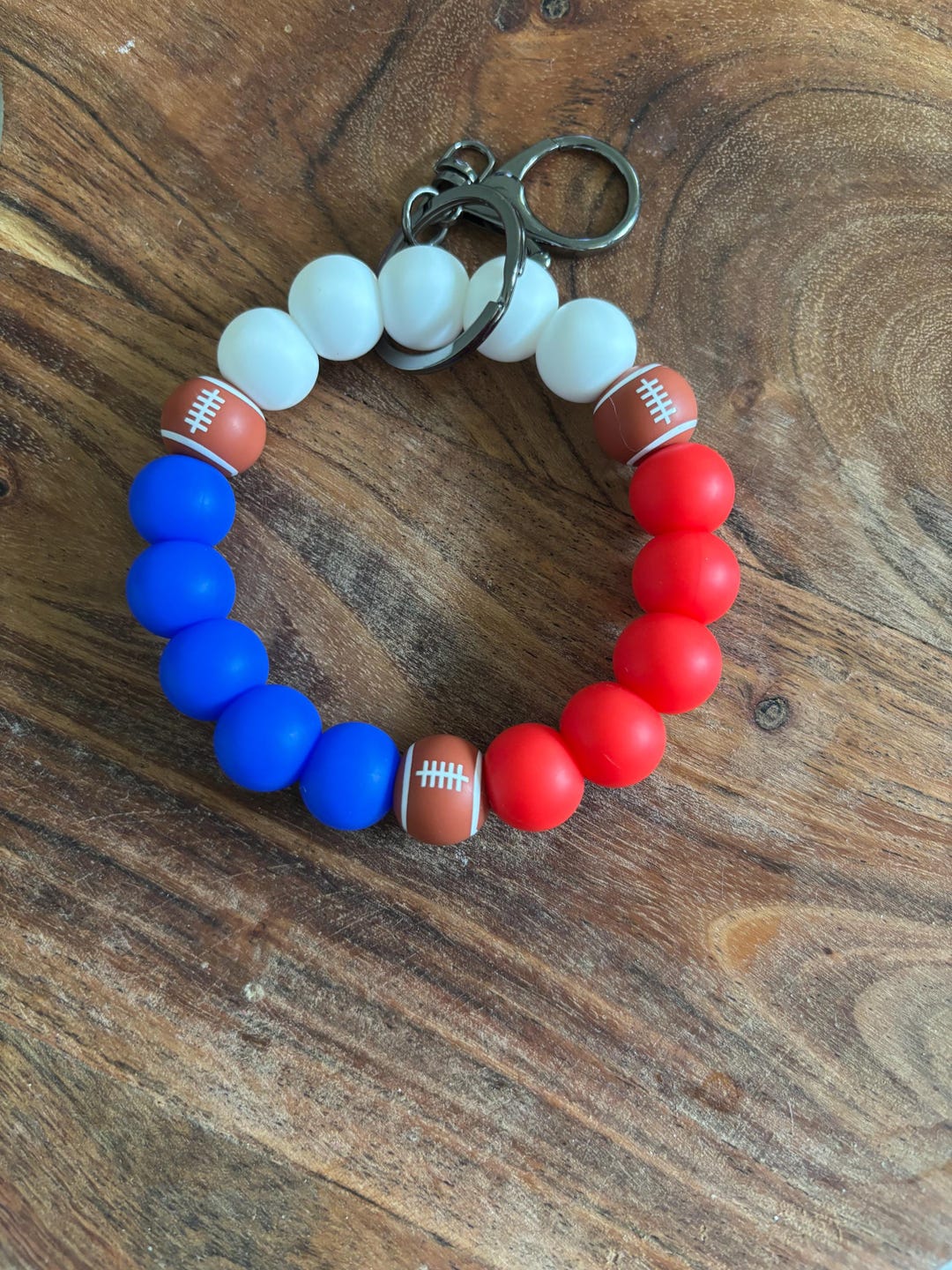 Bills Keychain, Buffalo Bills, JA17, Beaded Keychain, Silicone Keychain ...
