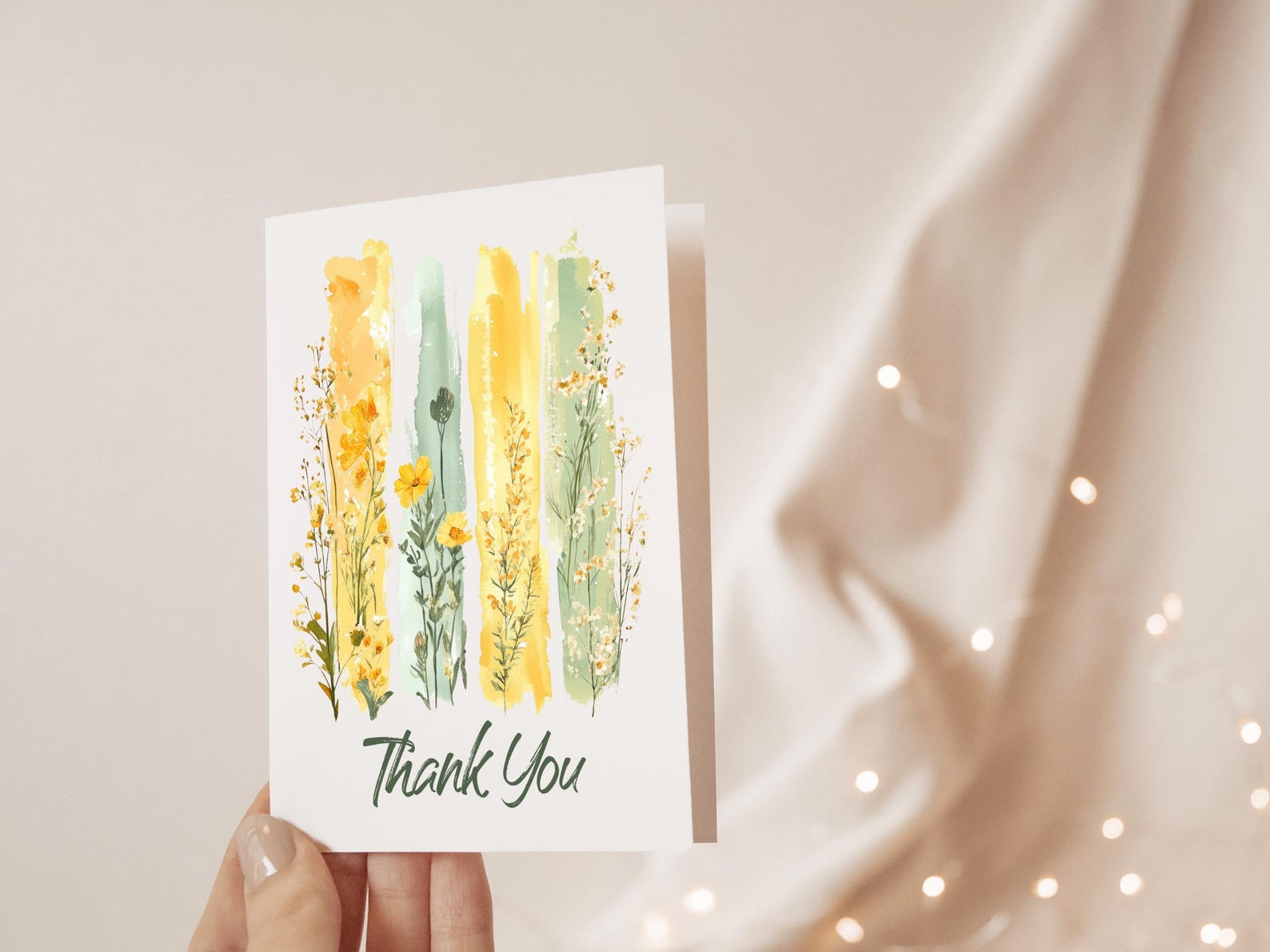8-pack Wildflower Thank You Card Set, Floral Note Cards, Korean Thank ...