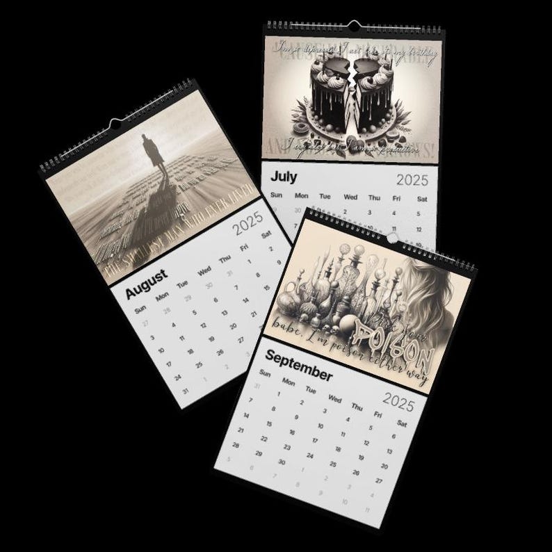 TTPD Themed 2025 12-month Calendar Inspired by the Tortured Poets ...
