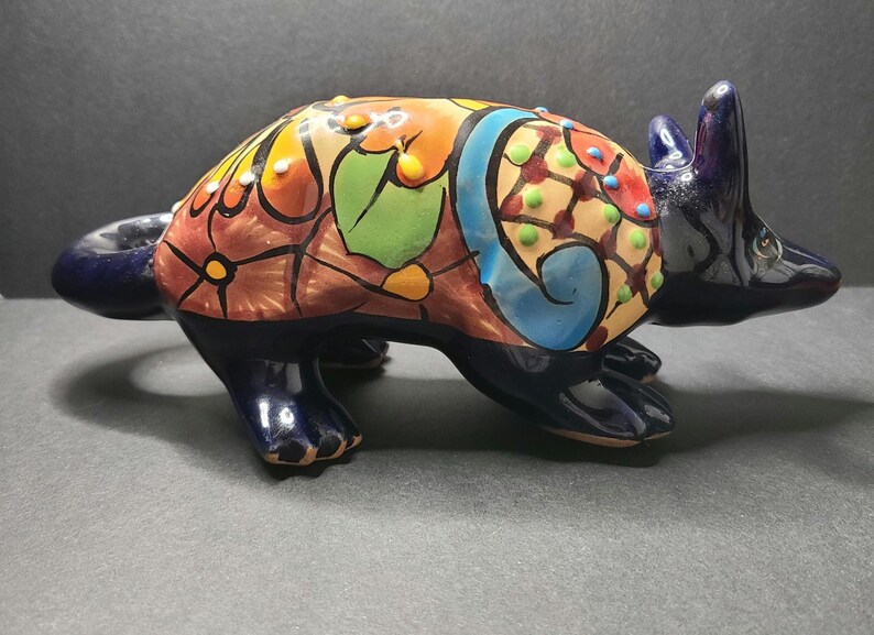 Mexican Pottery Hand Painted Armadillo - Etsy