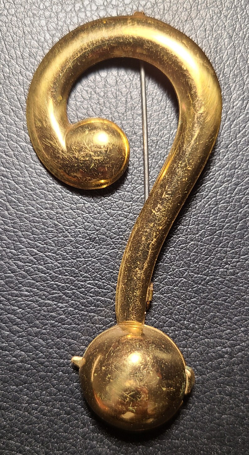 Brass Question Mark Photo Locket Pin Art Deco - Etsy