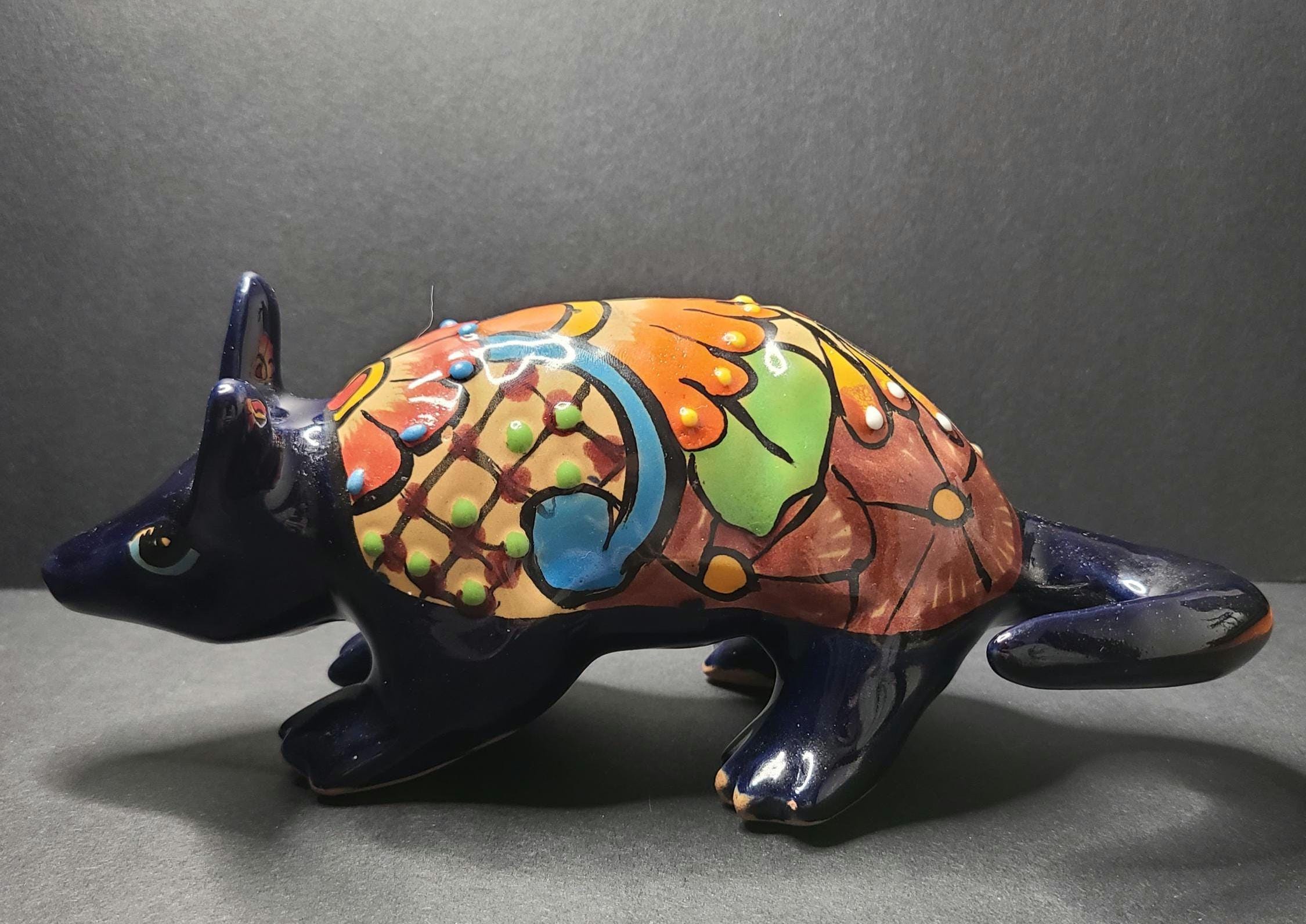 Mexican Pottery Hand Painted Armadillo - Etsy