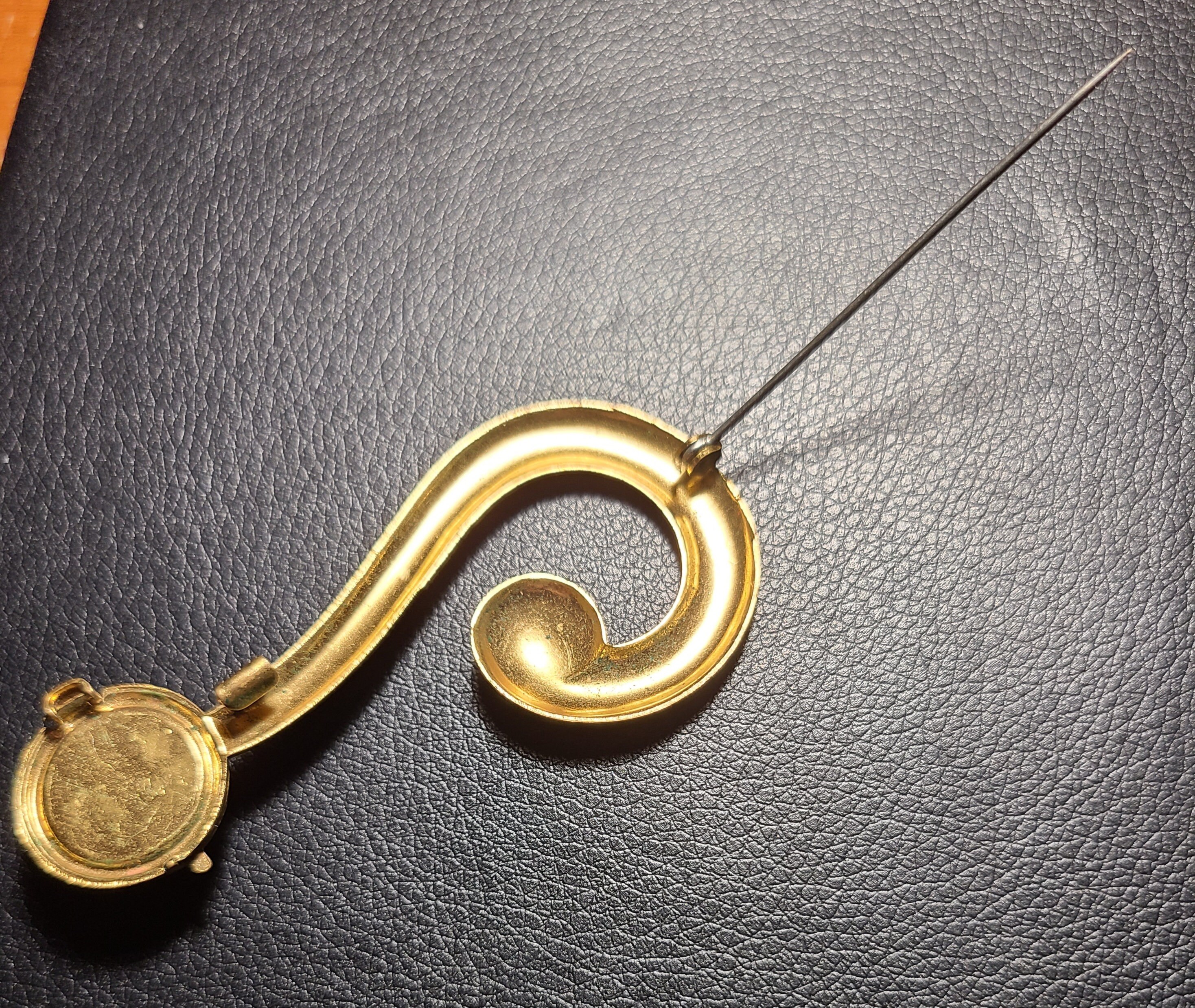 Brass Question Mark Photo Locket Pin Art Deco - Etsy