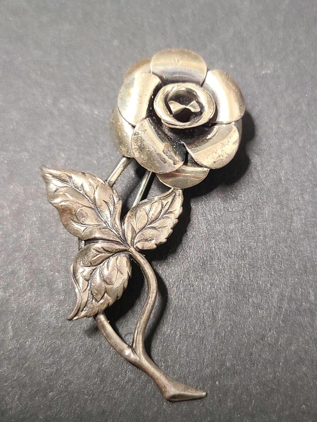 Vintage Sterling Silver Beau Rose Brooch - Etsy