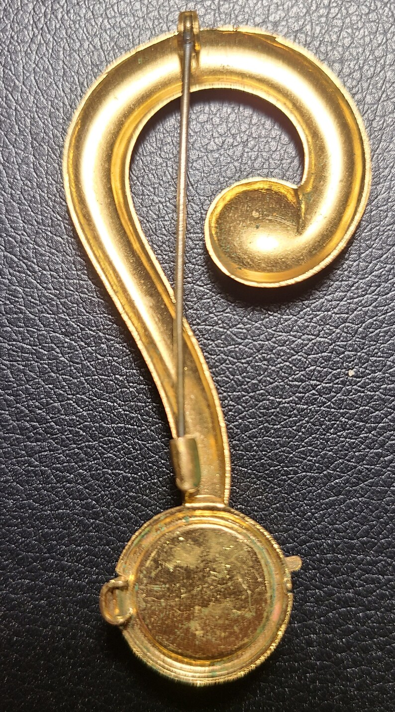 Brass Question Mark Photo Locket Pin Art Deco - Etsy