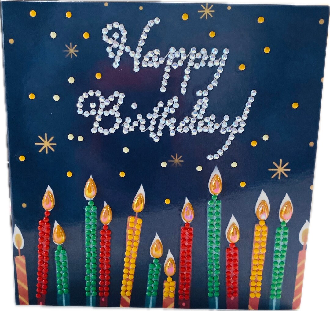Handsome Handcrafted Diamond Art happy Birthday Greeting Card - Etsy