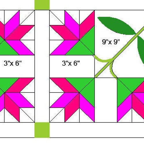 6 Carolina Lily Quilt Block Printable PDF. Foundation - Etsy