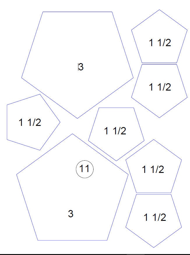 EPP Templates Pentagons, Triangles and Parallelograms for Quilting- PDF ...