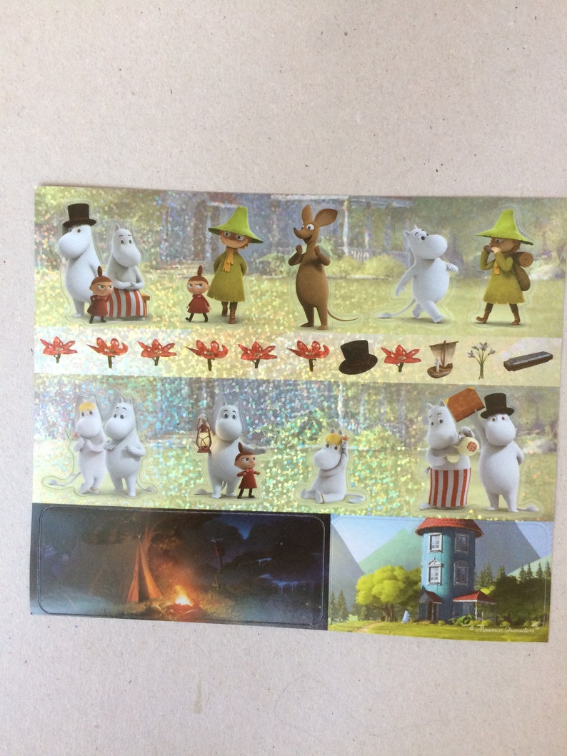 Sticker Sheet of Moomin Characters. Glossy Finish - Etsy
